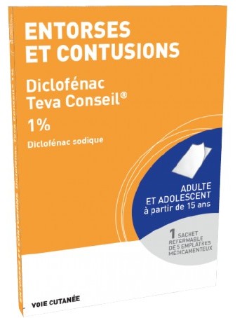 Douleur Musculaire & Articulaire: Diclofénac 1% Teva 5 Emplatres ...