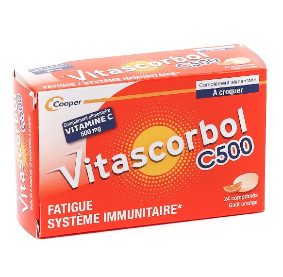 Vitamines: Vitascorbol Vitamine C 500mg à Croquer